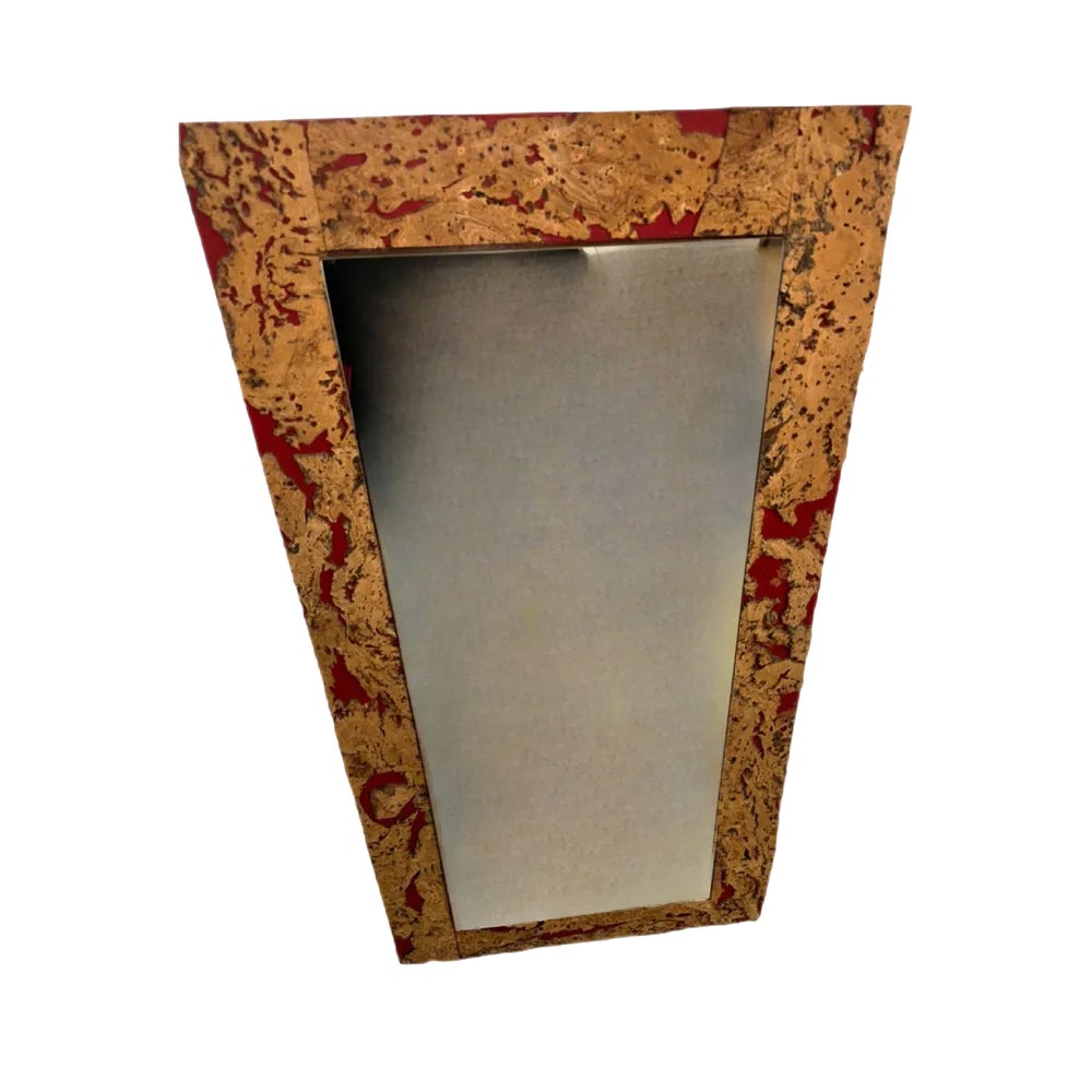 Vintage Mirror with Cork Frame | Chairish