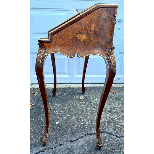 Late 19th Century Antique Carved and Gilt Louis XV Slant Front Ladies ...