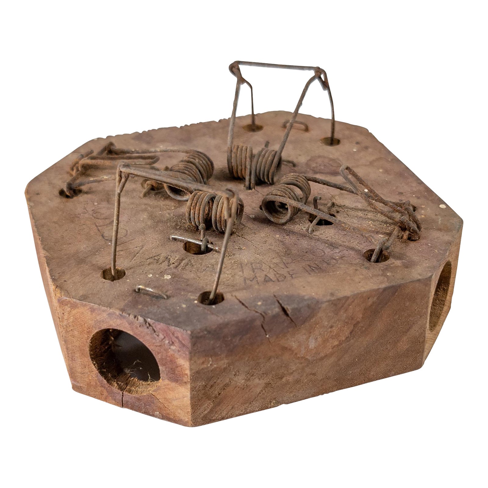 Mid-Century Artistic Found Object Wire and Wood Mousetrap by Victory ...