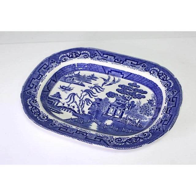 Antique 19th Century William Ridgeway Blue & White Willow Pattern ...