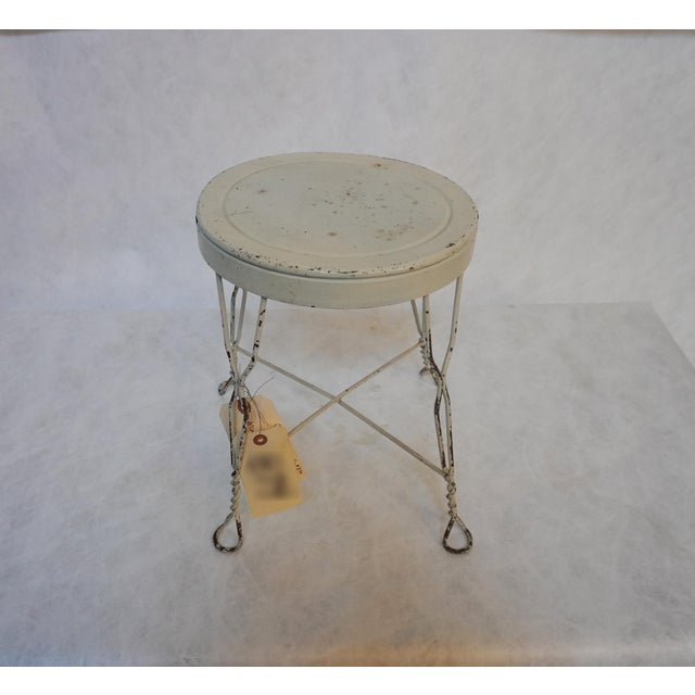 Antique Metal Twisted Ice Cream Parlor Stool | Chairish
