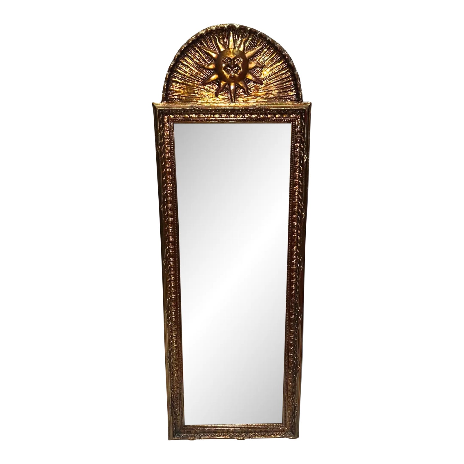 Vintage Gold Sun Celestial Wall Mirror - Beveled Glass | Chairish