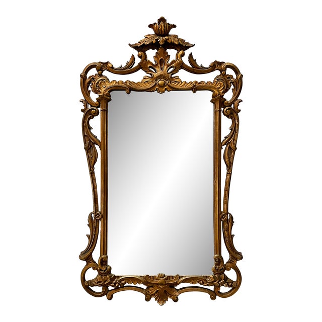 Vintage Gilt Carved Regency Style Mirror | Chairish