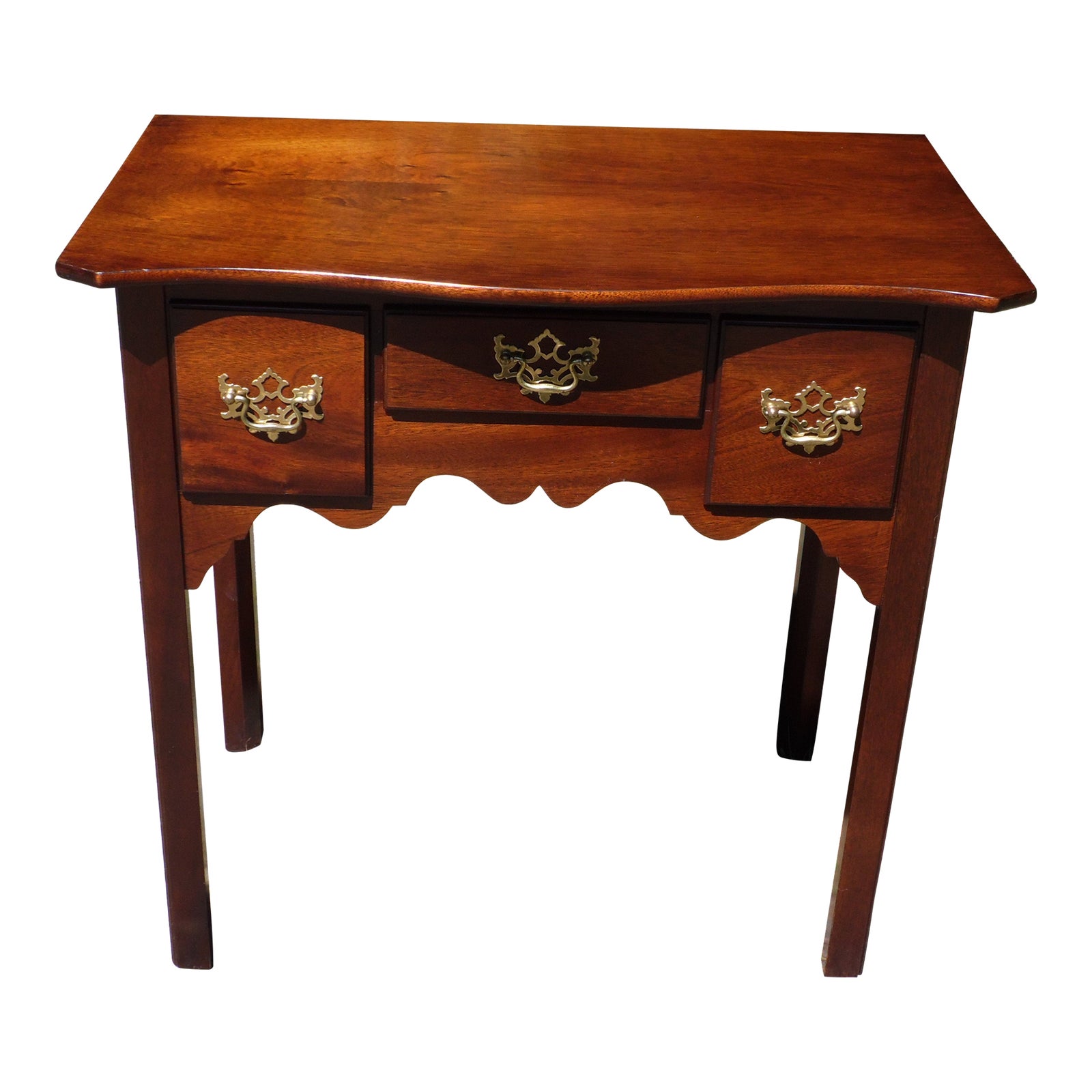 Vintage Cherry Chippendale Style Petite Console Hall Table Lowboy ...