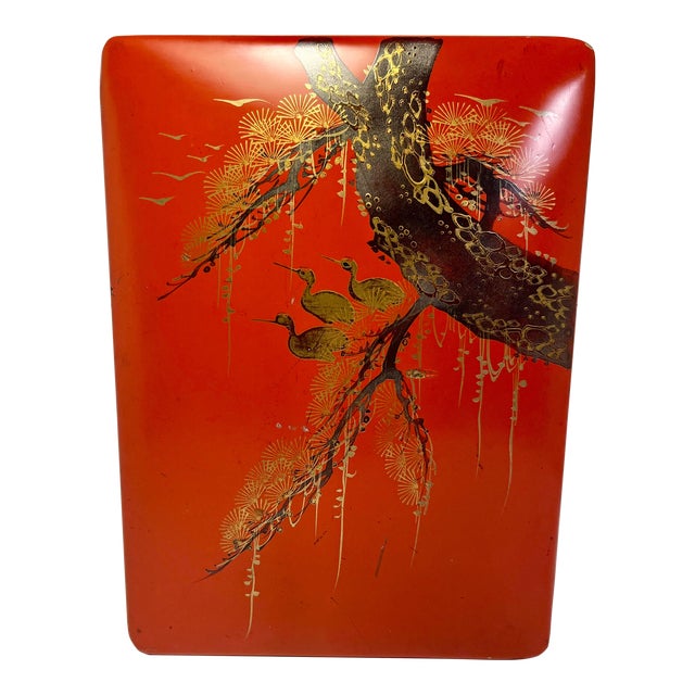 Late 19th Century Antique Meiji Period Japanese Red Lacquer Wooden ...