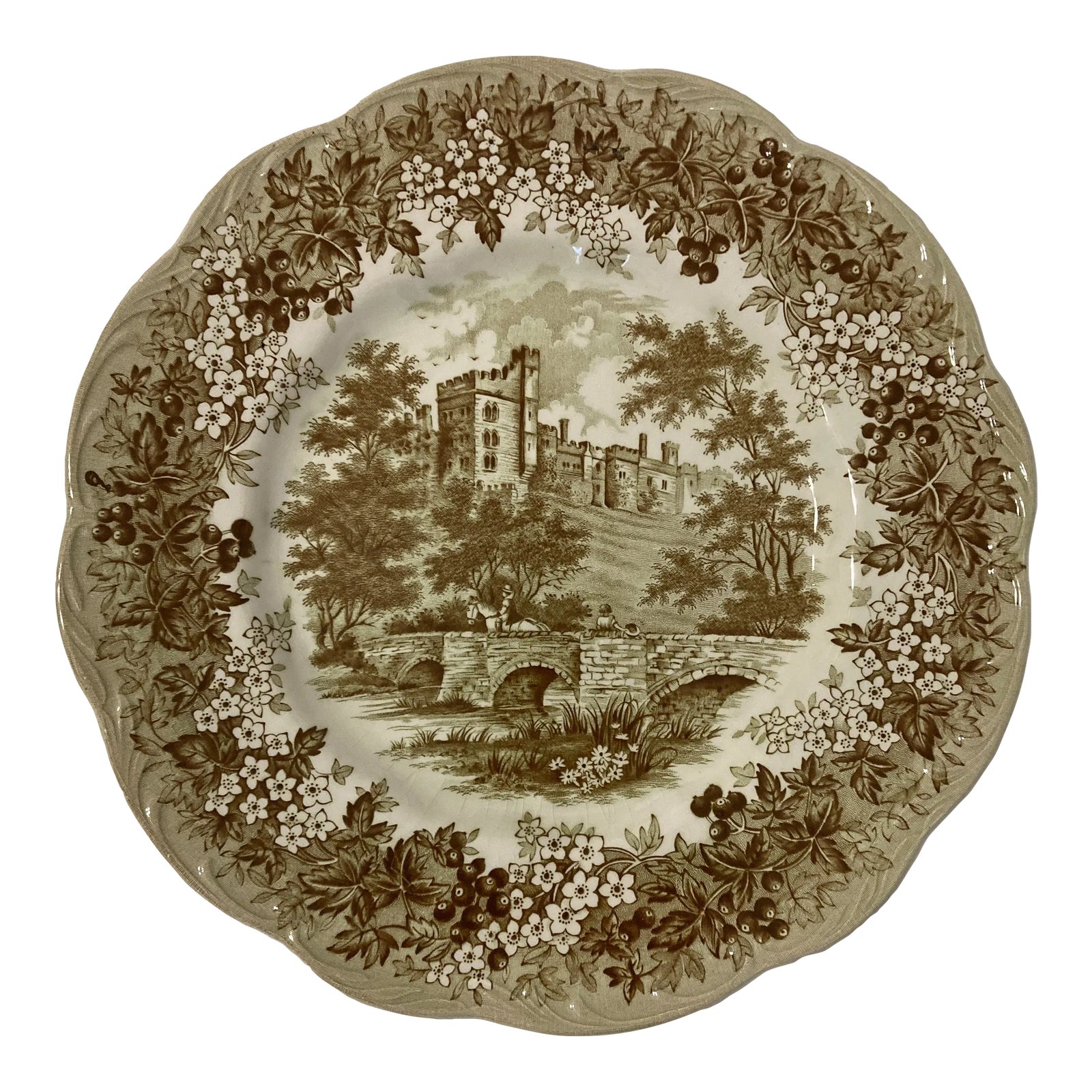1970s Green Decorative Plate by J&G Meakin Sterling Colonial | Chairish