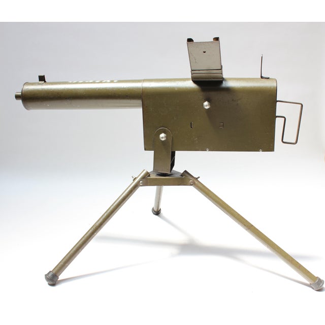 Vintage Tru-Matic Steel Toy Machine Gun With Wooden Bullets | Chairish