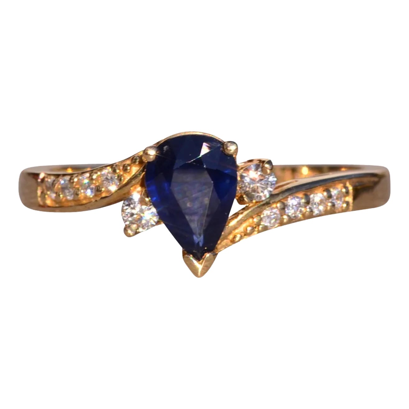 Rue Oberkampf: Pear Shaped Natural Sapphire and Natural Diamond Bypass ...