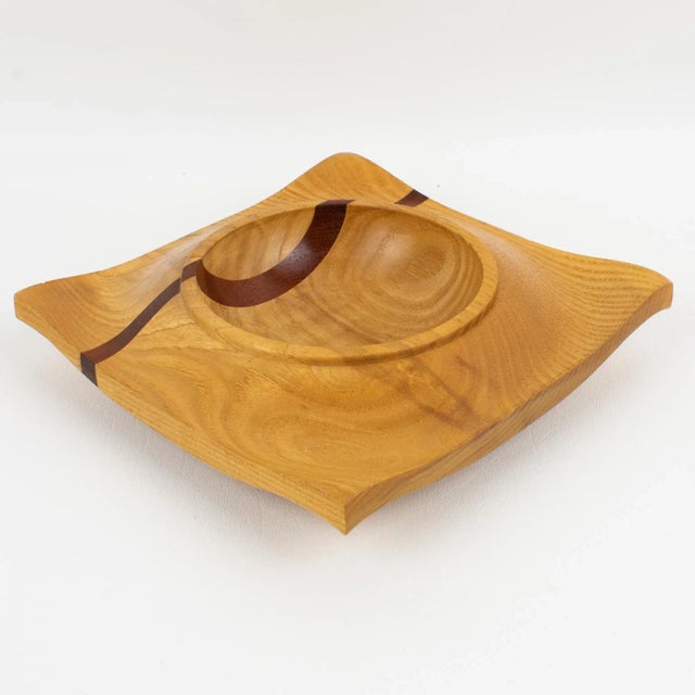1980s Space Age Danish Wood Bowl Centerpiece Catchall Desk Tidy Chairish