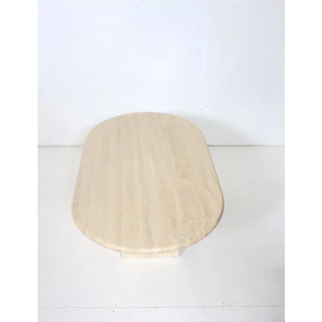 Oval Travertine Coffee Table | Chairish