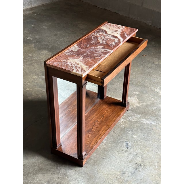 1960s Edward Wormley for Dunbar Rosewood and Red Onyx Mirrored Back ...