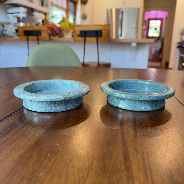 Vintage 1980s Green Marble Wine Bottle Coasters- a Pair | Chairish