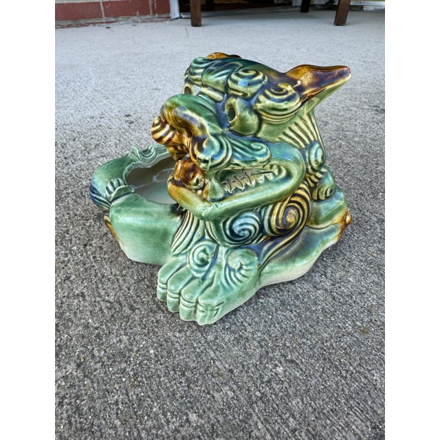 Glazed Foo Dog Ashtray | Chairish