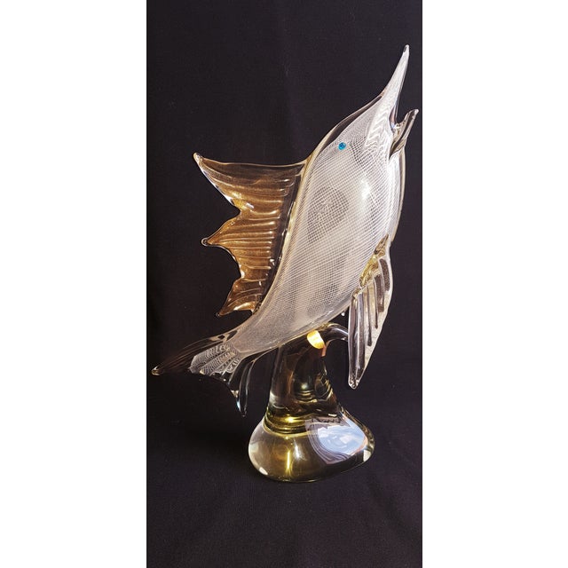 1950s Murano Glass Mezza Filligrana Swordfish With Gold Leaf Attributed ...