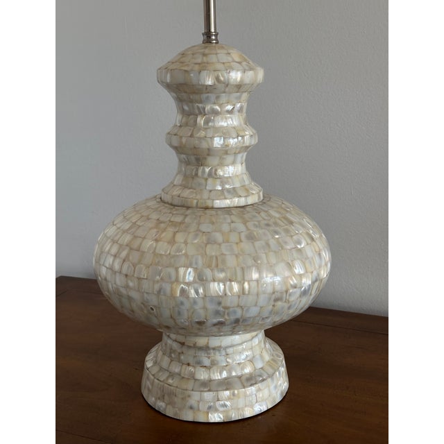 Jamie Young Capiz Shell Mother of Pearl Lamps - Pair | Chairish