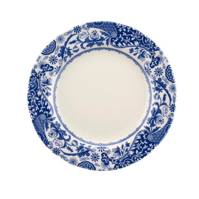 Spode Blue Italian Brocato Salad Plate 8" - Set of 4 | Chairish