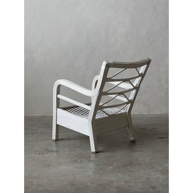 1930s Willow & Reed Art Deco Stick Rattan Armchair | Chairish