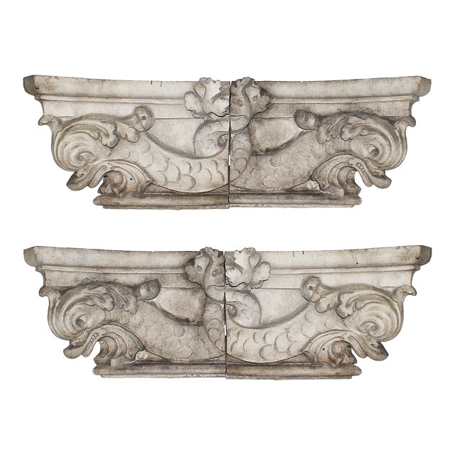 Pair of Early 20th Century Two-Piece Terra Cotta Pilaster Capitals ...