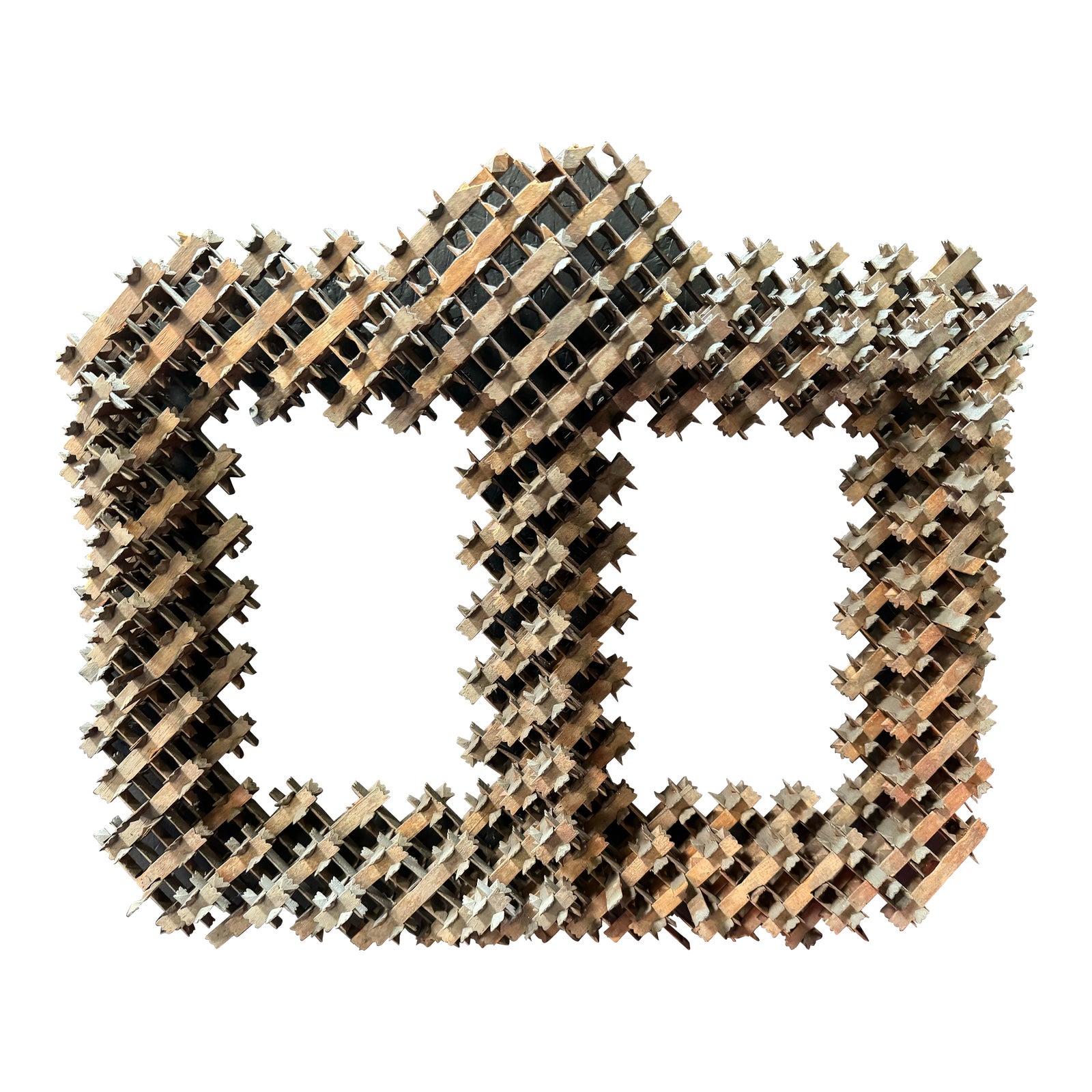 Antique Tramp Art Large Frame Trench Folk Art Crown of Thorns | Chairish