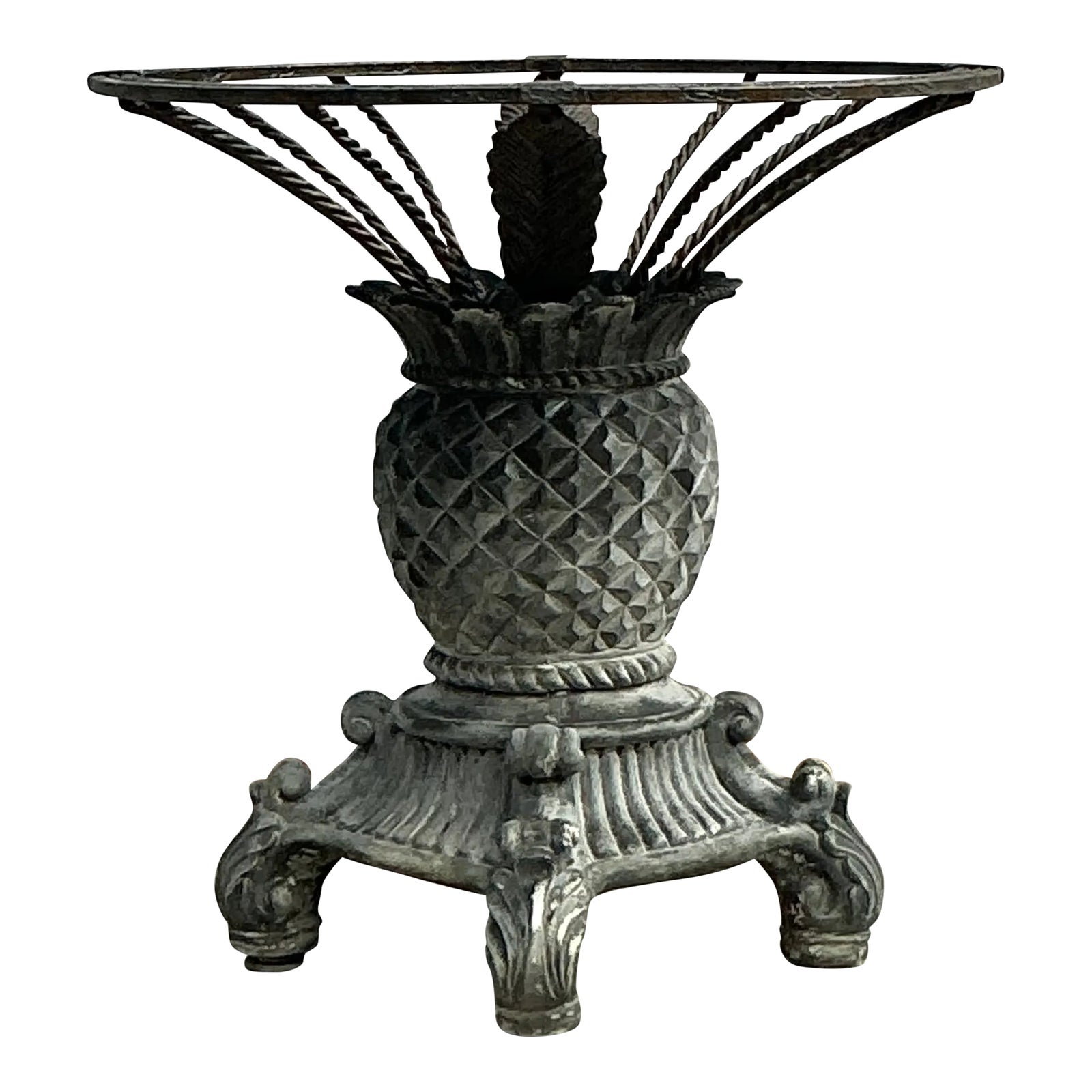Vintage Boho Wrought Iron Table Pedestal | Chairish