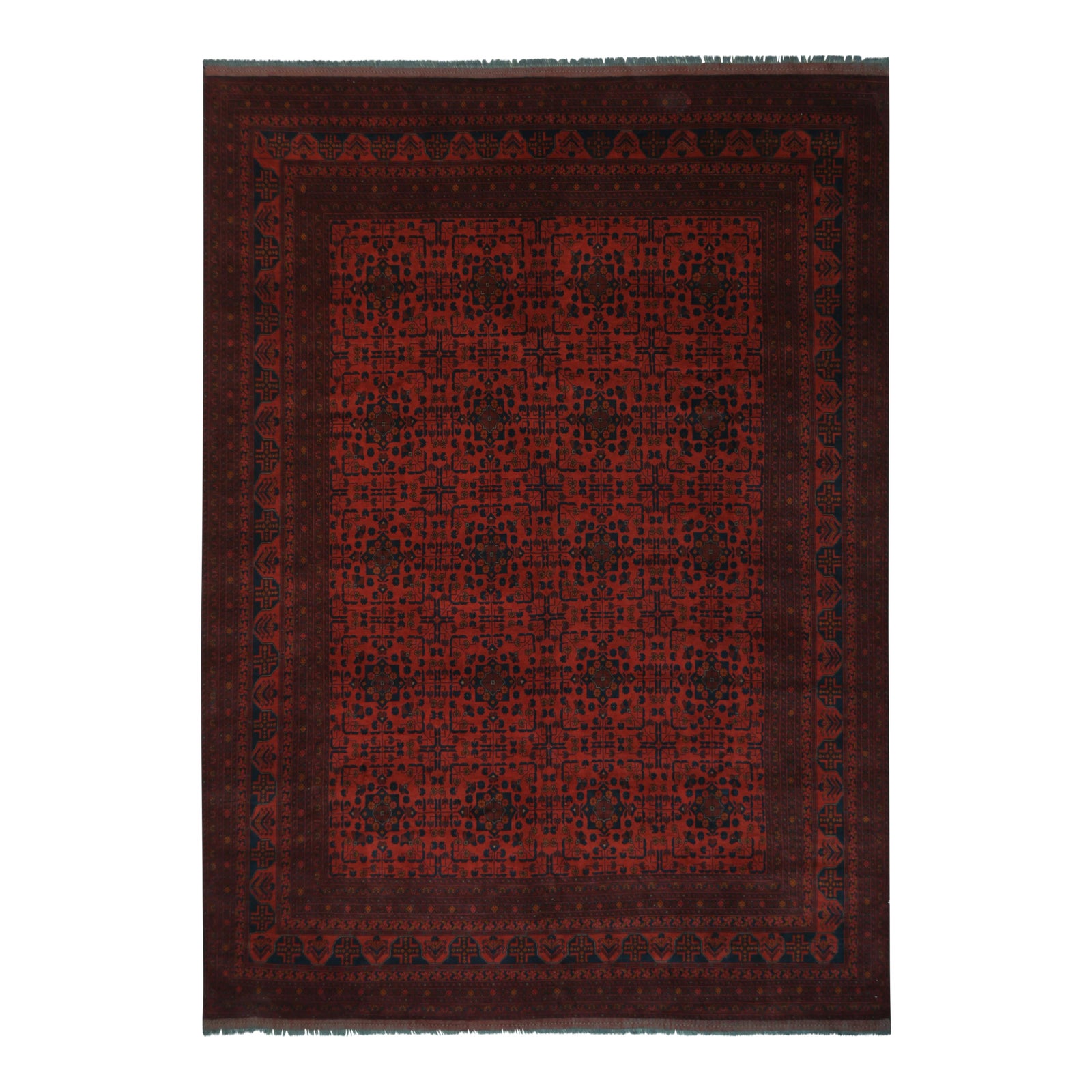 1990s Tribal Khal Muhammadi Red Wool Rug - 10'3" X 12'10" | Chairish