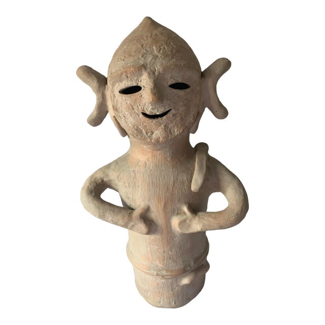 Japanese Haniwa “Laughing Man” Clay in Mashiko, Japan Rare | Chairish