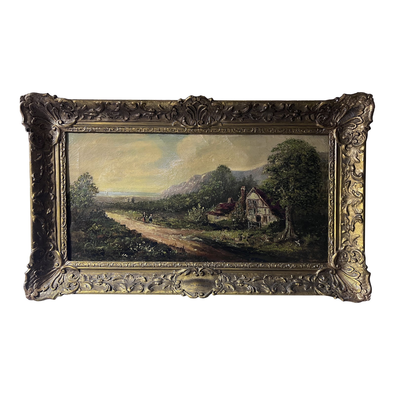 19th Century Dutch Artist Hendrick Hulk Antique Oil Painting on Canvas ...