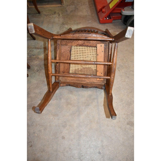 Vintage Mid Century Oak Pressback Cain Chairs - Set of 5 | Chairish