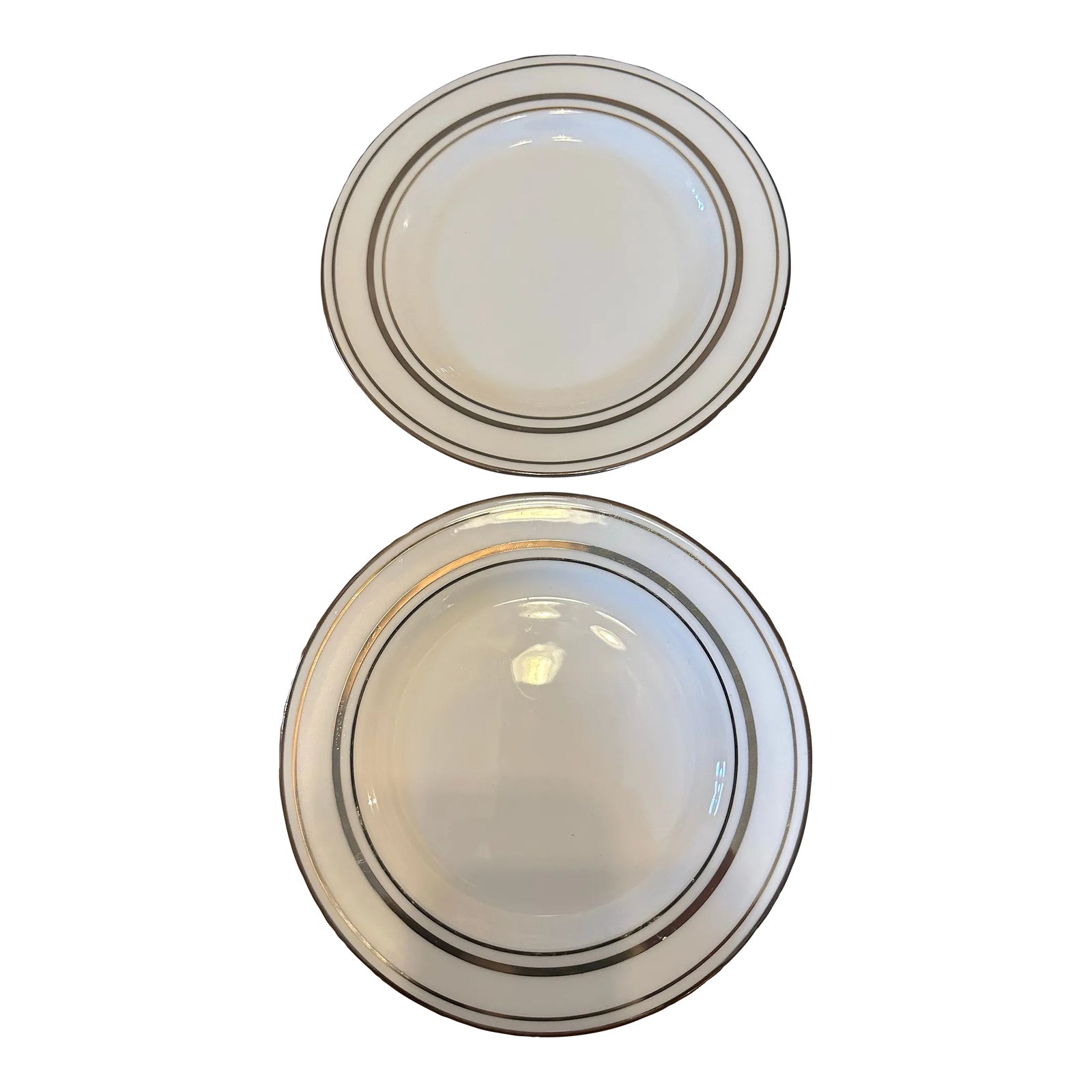 2000s Lenox Kate Spade Library Lane Platinum Bread & Butter Plates- Set ...