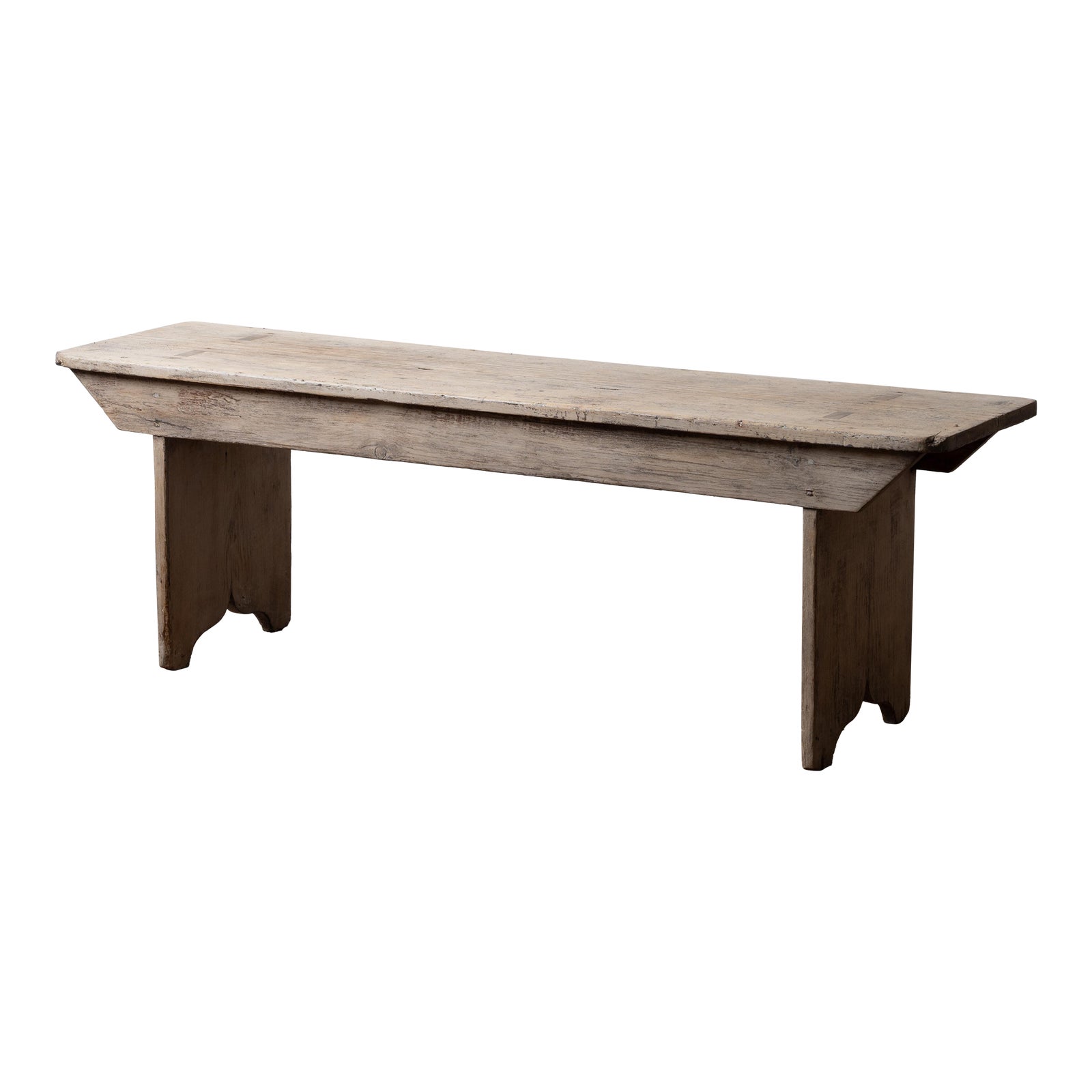 An American Primitive Bleached Bucket Bench, 19th Century | Chairish