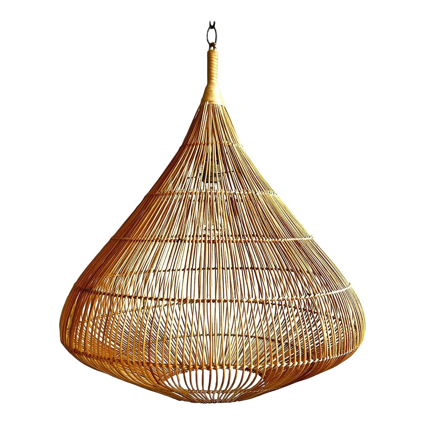 Rattan Drop Pendant Light | Chairish