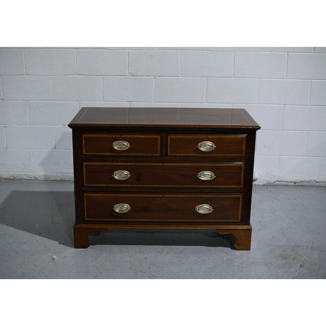 Early 20th Century American Federal Style Inlaid Mahogany Chest | Chairish