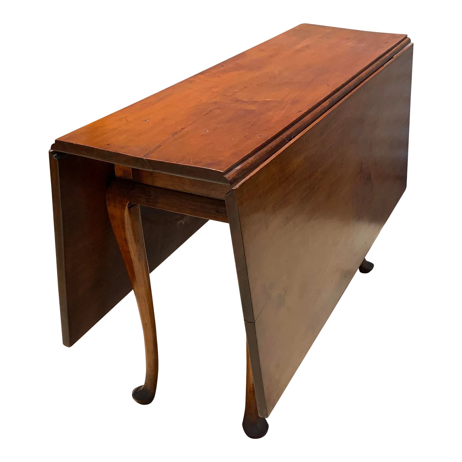 American Queen Anne Maple Drop Leaf Table | Chairish