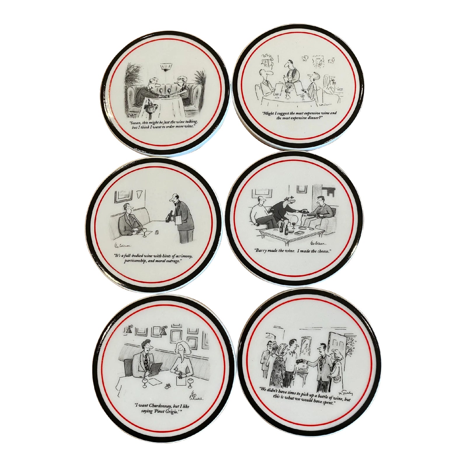 Restoration Hardware The New Yorker Porcelain Coasters- Set of 6 | Chairish