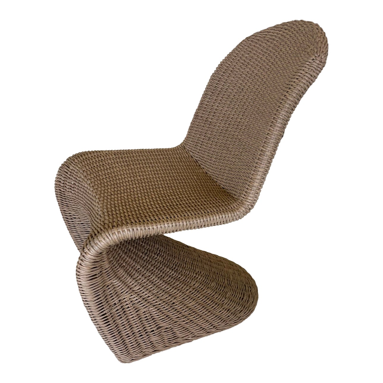 Contemporary Outdoor Wicker Panton Dining Chair; Portia Four Hands by ...
