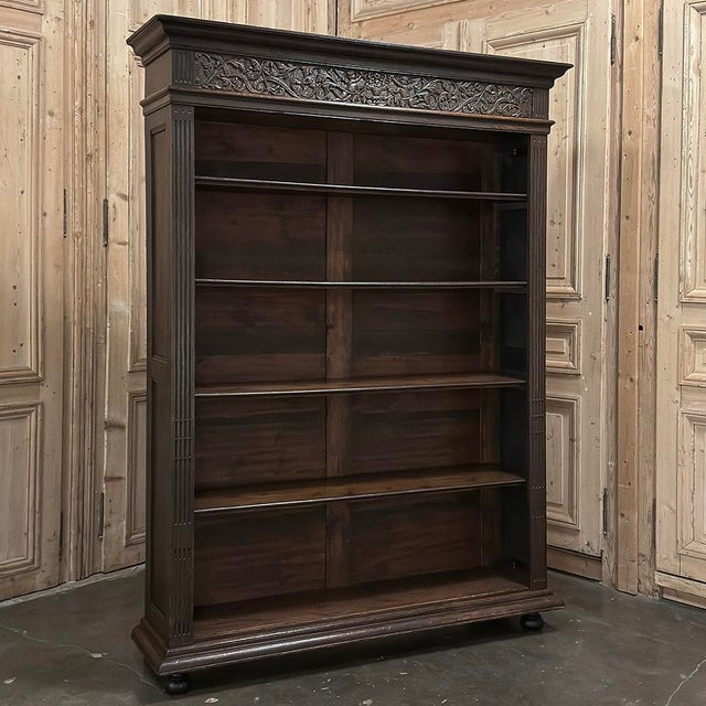 19th Century French Neoclassical ~ Renaissance Open Bookcase | Chairish