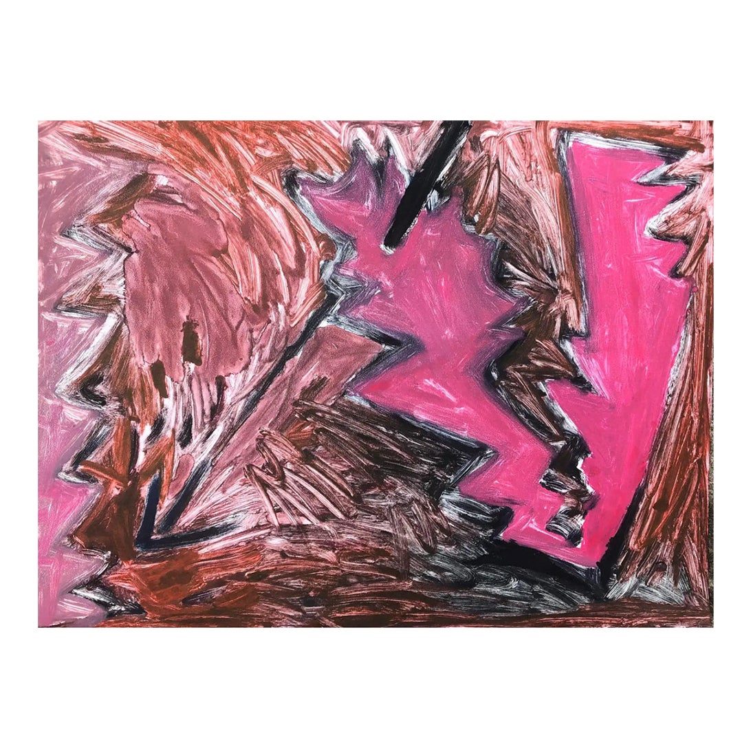 1985 Adrienne Anderson Modern Heart Painting | Chairish