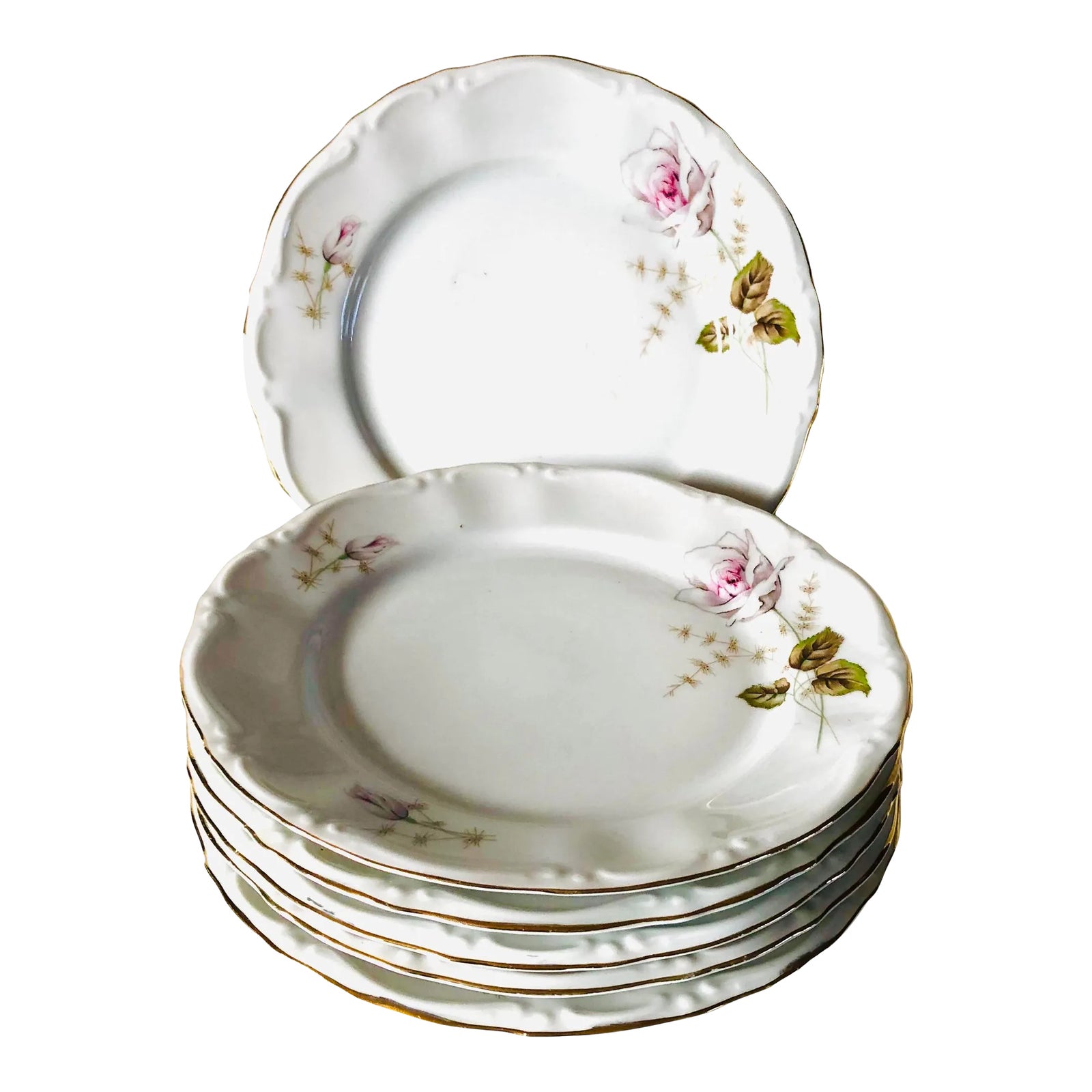 70's Kronester Bavaria "Celia" Pattern Dessert Plates S/6 | Chairish