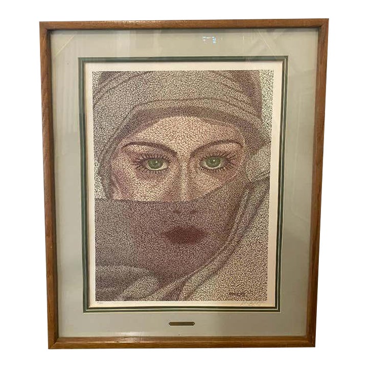 "Gypsy" Midcentury Portrait Lithograph by Robert | Chairish