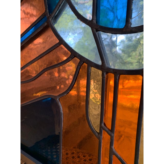 Vintage Modernist Outrageous Artist Made Stained Glass Hanging Panel ...
