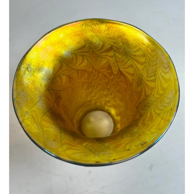 1920s Lustre Art Glass Pulled Feather Lamp Shade | Chairish