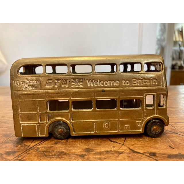 English Brass Double Decker Bus | Chairish