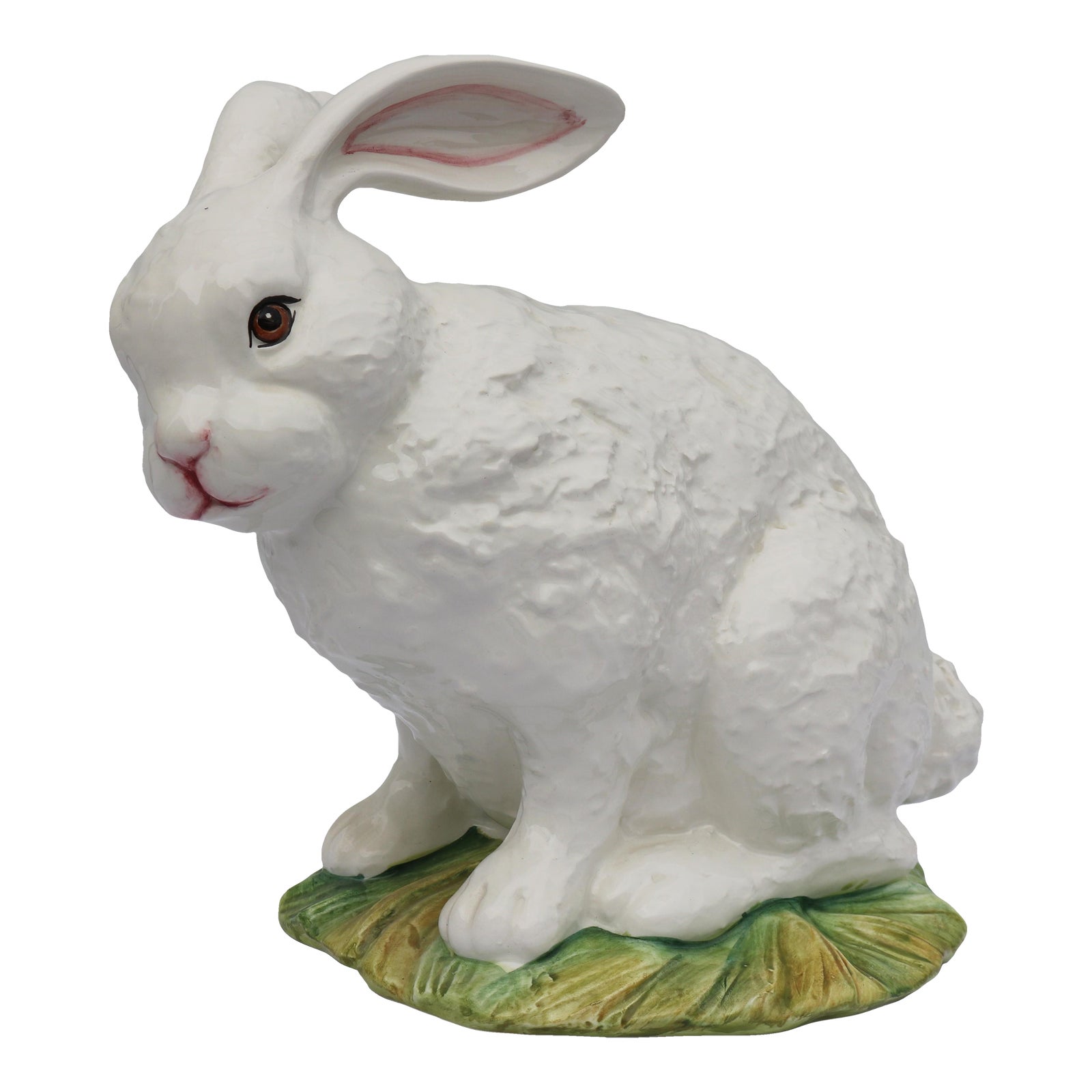 Mid Century Italian Large White Majolica Ceramic Bunny Rabbit Statue ...