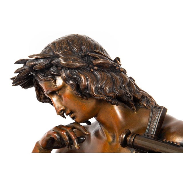 French Antique Bronze Sculpture of “Orpheus” by Albert Carrier-Belleuse ...