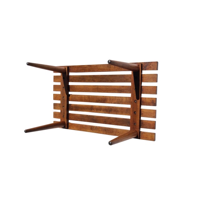 Mid 20th Century Solid Hardwood Slatted Alcove Bench, Made in Italy ...