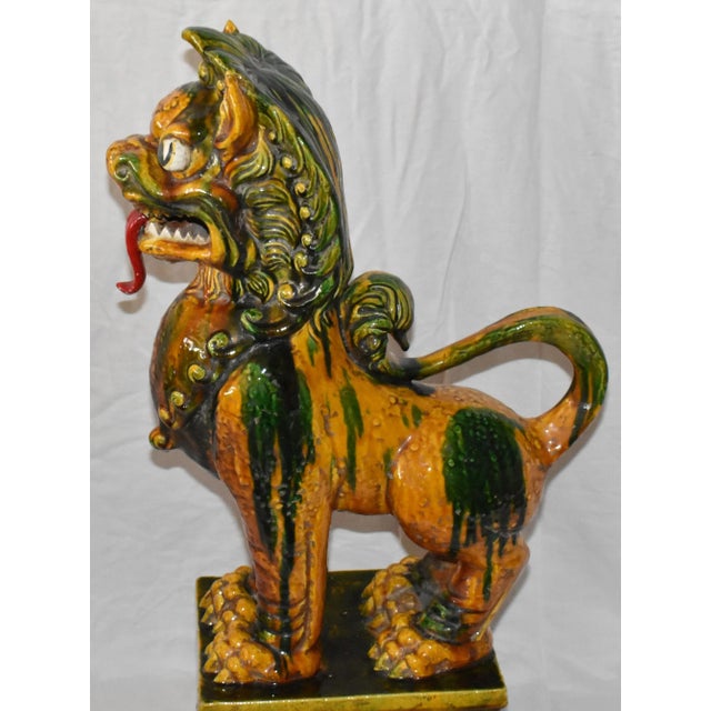 Vintage Mid 20th Century Ricci Italian Majolica Chinese Guardian Lion ...
