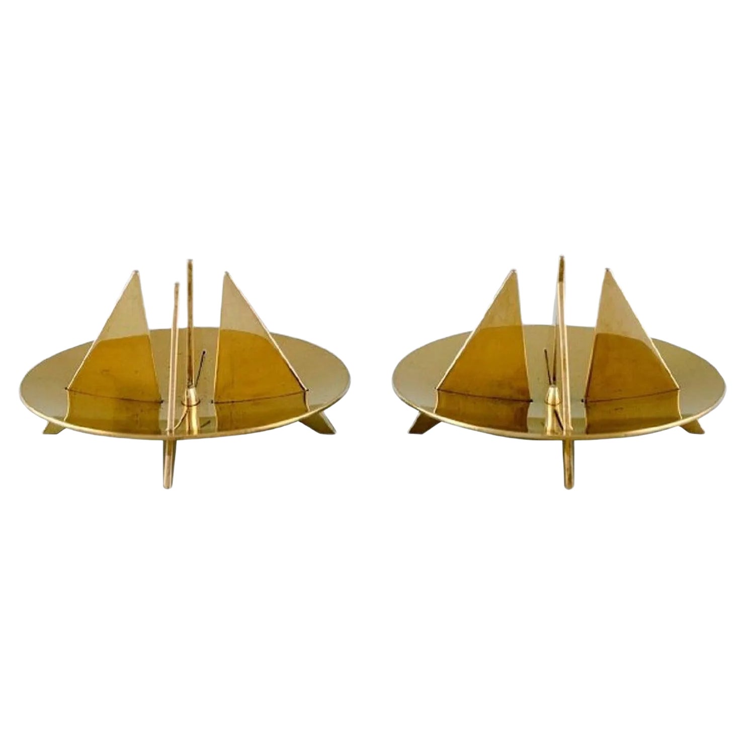 Sculptural Candlesticks by Pierre Forsell for Skultuna, Set of 2 | Chairish
