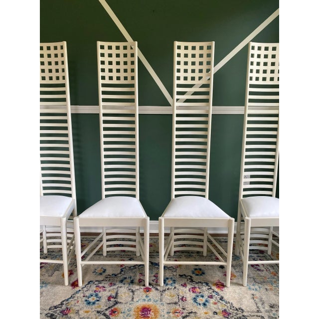 1980s Vintage Charles Rennie Mackintosh-Style High Back Chairs by ...
