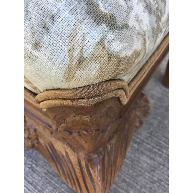 Vintage Bench French Louis XV Style Wood Carved Footstool French ...