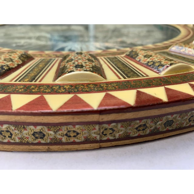 Persian Inlaid Khatam Frame With Etched Copper Birds | Chairish